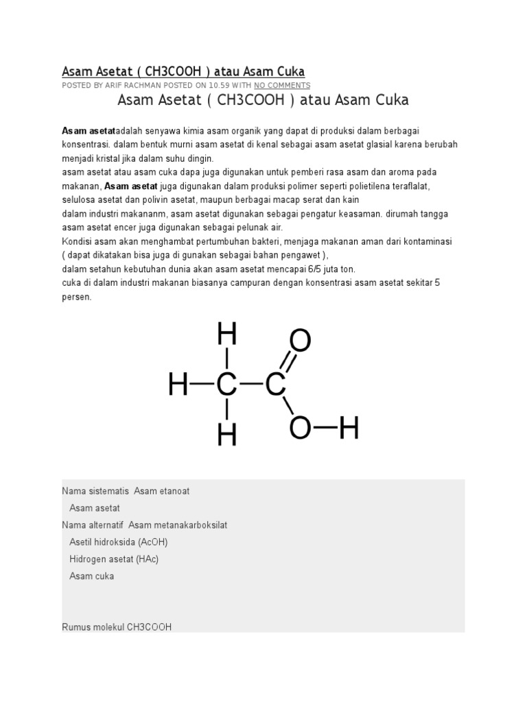 Asam Asetat | PDF