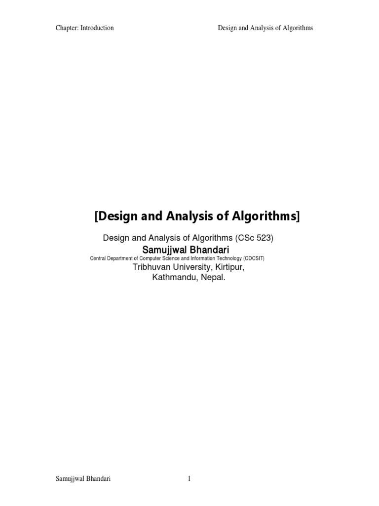 Analysis and Design of Algorithm Lecture Notes | Download Free PDF ... Analysis and Design of Algorithm Lecture Notes | Download Free PDF ...
