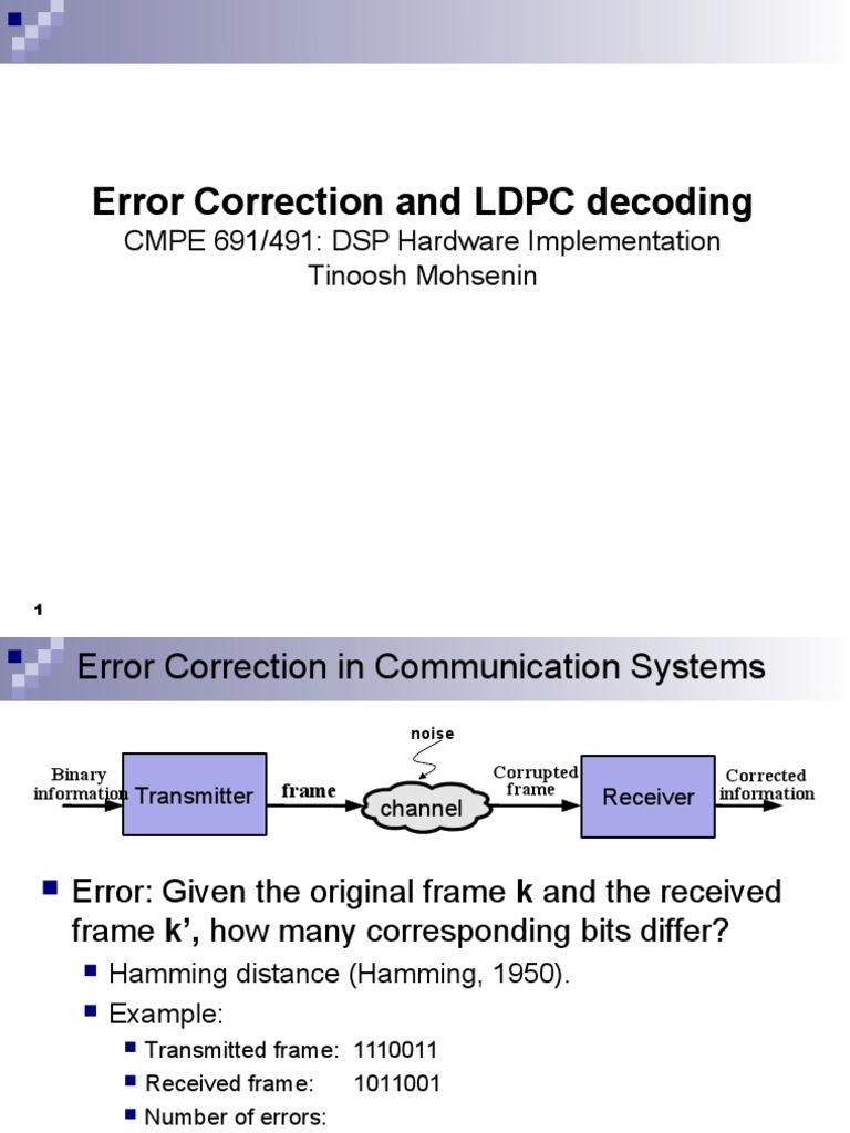 Ldpc Decoding V2 Pdf Forward Error Correction Error Detection And Correction