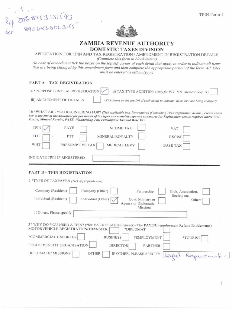 Zra Tpin Application | PDF