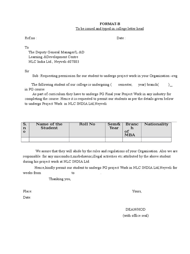 Raghuraman NLC Letter Head | PDF
