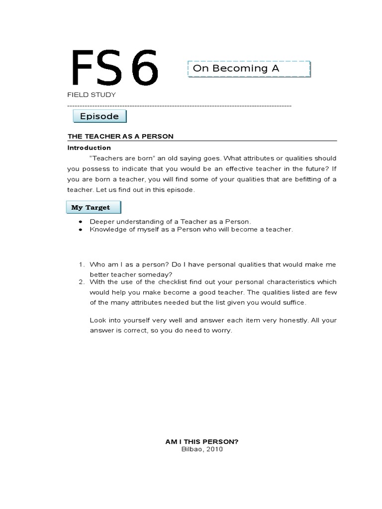 FS6- On Becoming a Teacher | Teachers | Philosophy Of Education