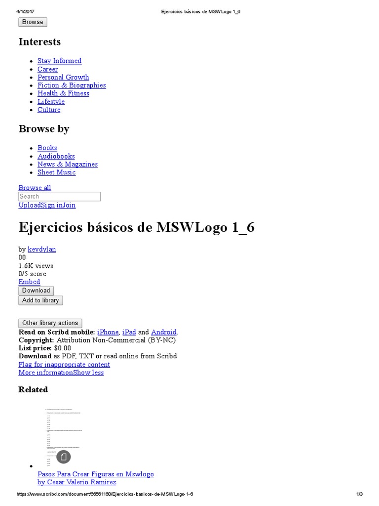 Ejercicios Básicos de MSWLogo 1 - 6 | PDF