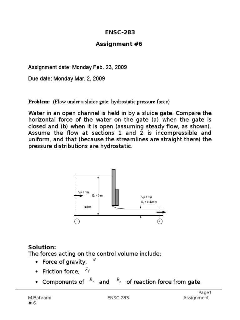 Assignment6 Solution | PDF | Fluid Dynamics | Dynamics (Mechanics)