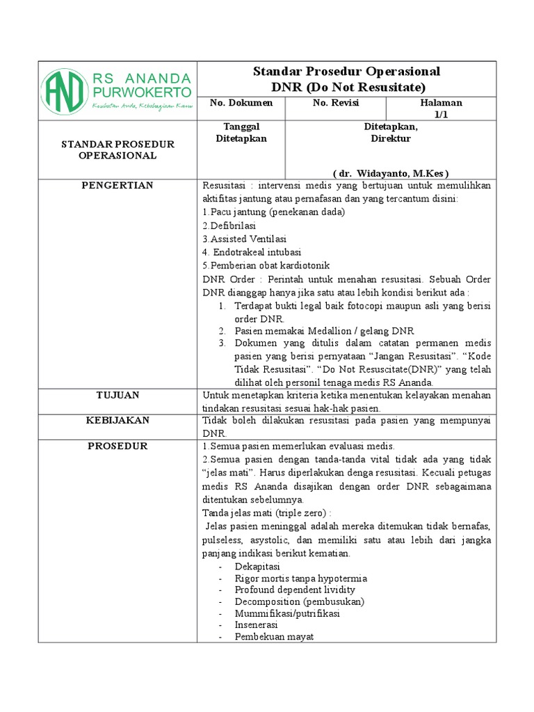 Sop DNR | PDF | Pengembangan Diri
