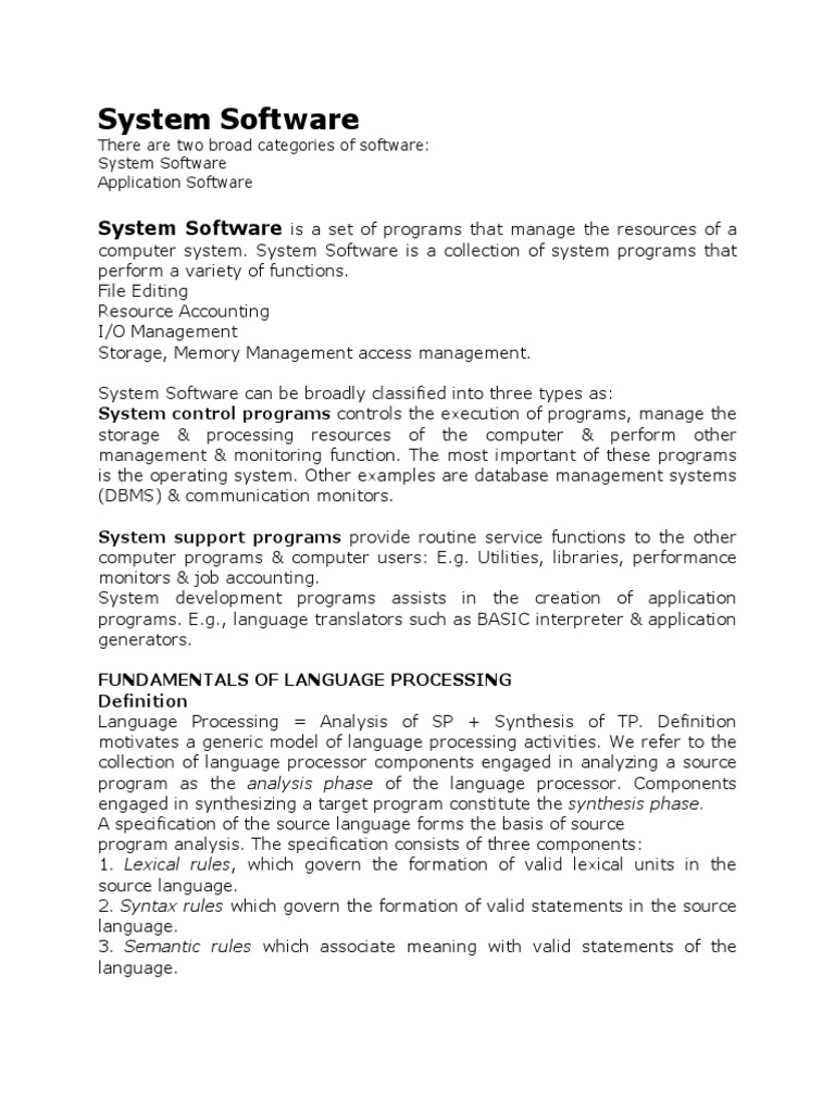 System Software Pdf Computer Program Programming