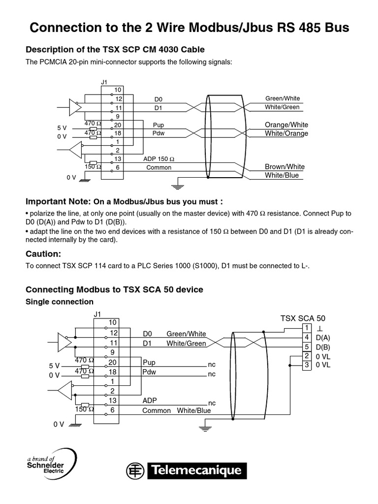 FA11881-Connection To The 2 Wire Modbus-Jbus RS 485 Bus-EN PDF | PDF | Electronic Engineering ...