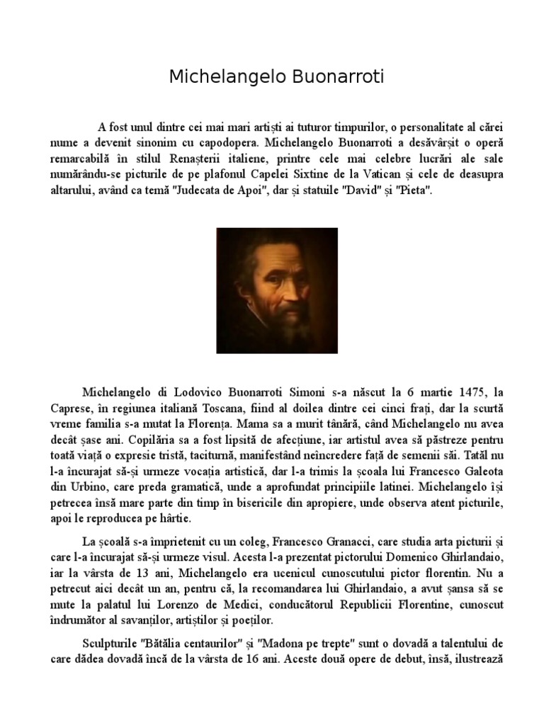 Michelangelo Buonarroti | PDF