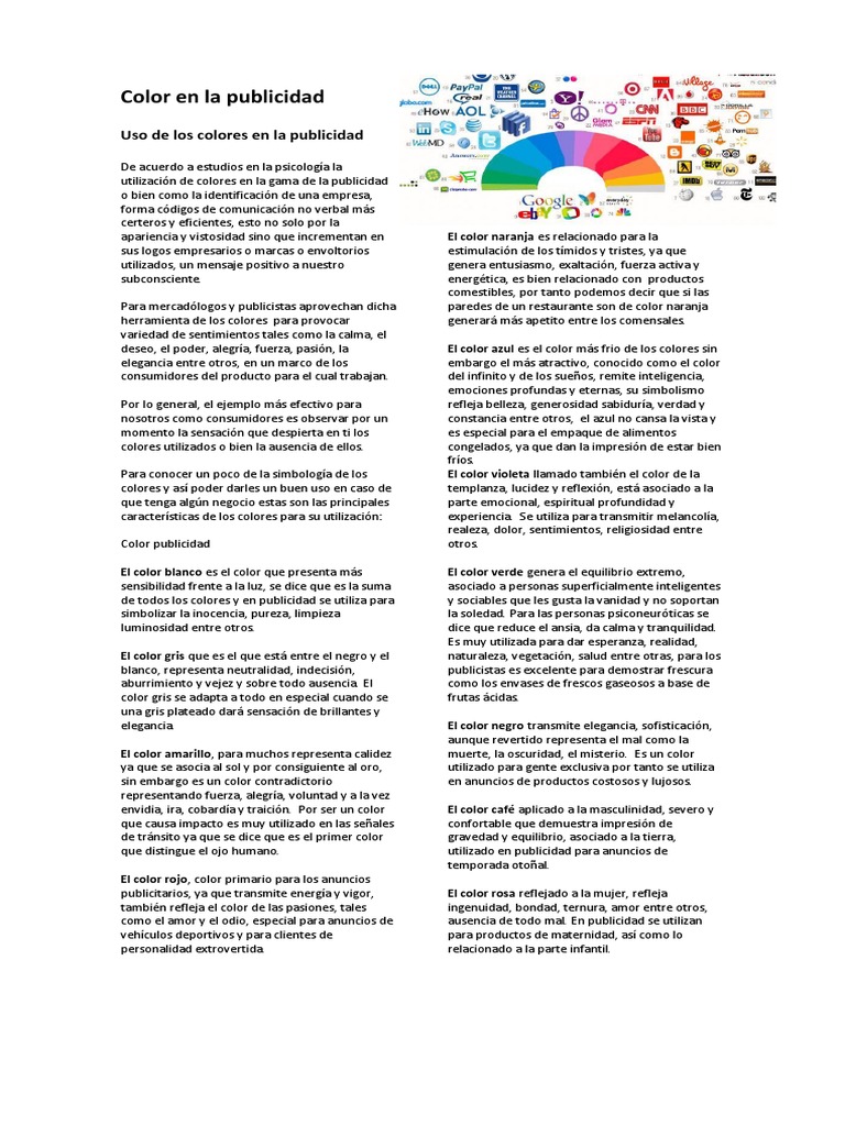 Psicología del Color en Publicidad | PDF | Color | Publicidad