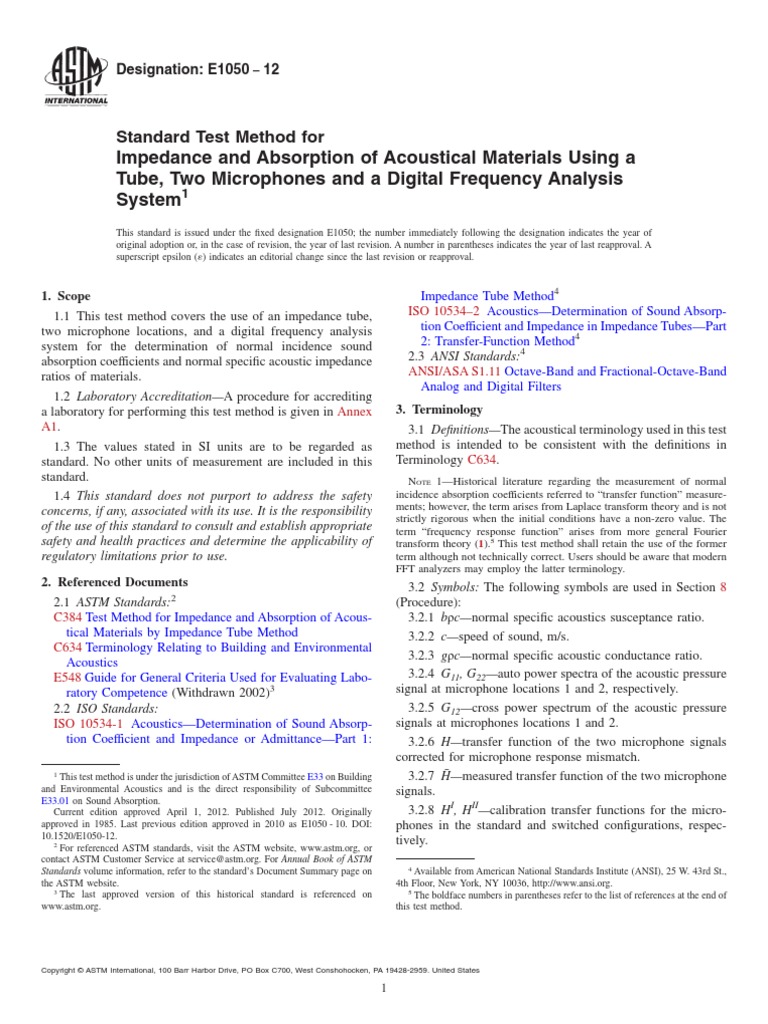 ASTM E1050.7243 | Microphone | Spectral Density