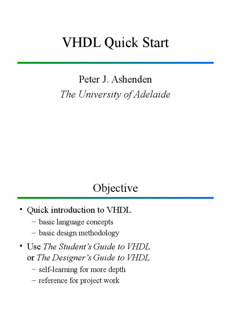 VHDL Quick Start: Peter J. Ashenden | PDF | Vhdl | Multiplication