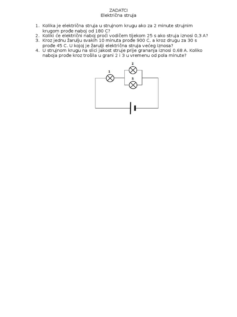 Zadatci El - Struja | PDF