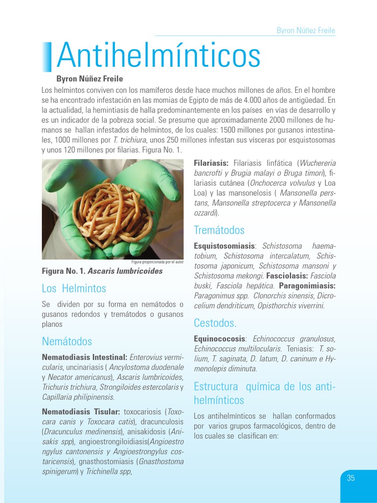 ANTIHELMÍNTICOS | PDF | Farmacología | Especialidades Medicas