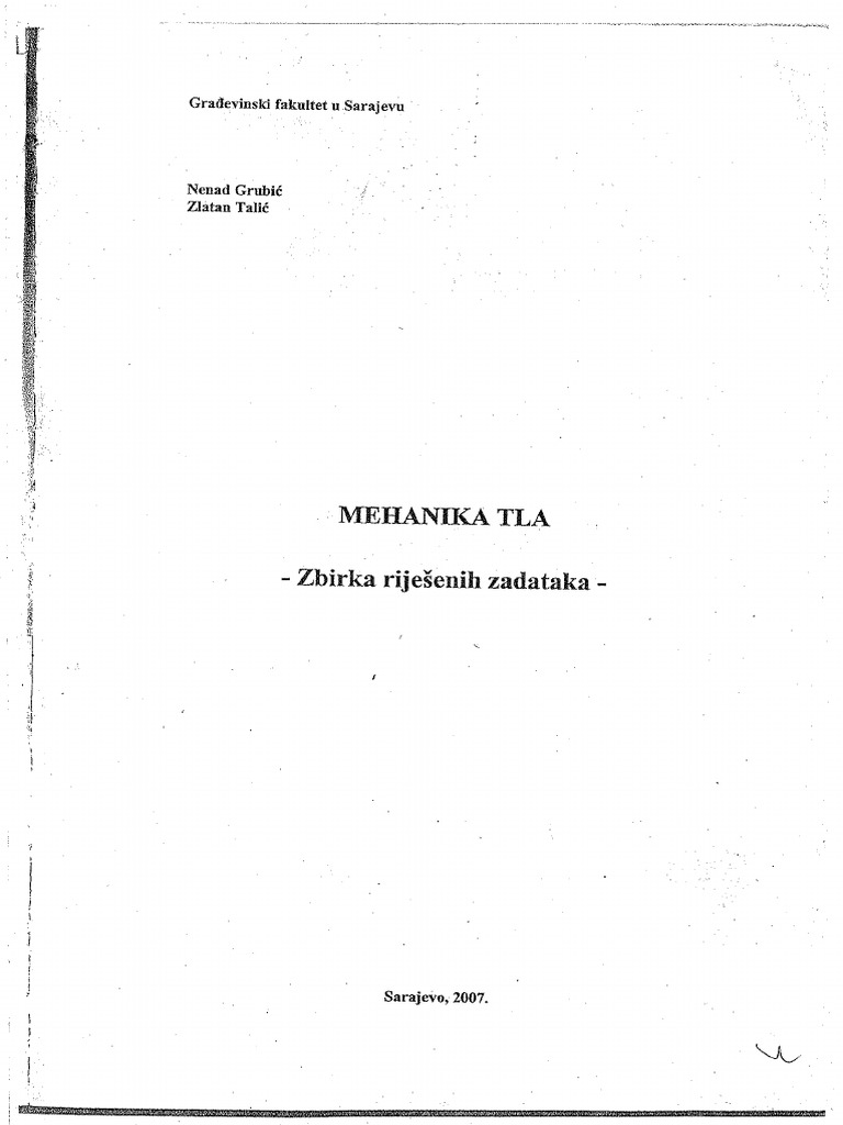 Mehanika Tla I Stijene - Zbirka Zadataka | PDF