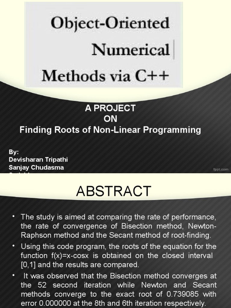 The Presentation On Numerical Methods | PDF | Analysis | Mathematical ...