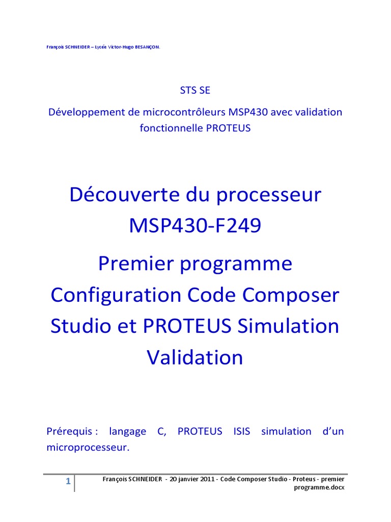 Code Composer Studio - Proteus - Premier Programme | PDF | C (Langage ...