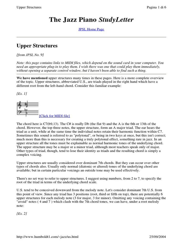 Upper Structures | PDF | Chord (Music) | Harmony
