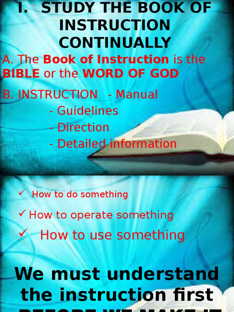 A. The Book of Instruction Is The B. Instruction - Manual - Guidelines ...