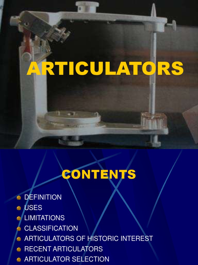 Articulators | PDF | Dentures | Anatomical Terms Of Location