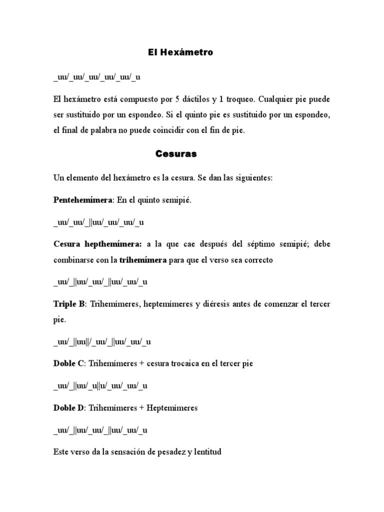 El Hexámetro | PDF | Filología | Artes del Lenguaje y Comunicación