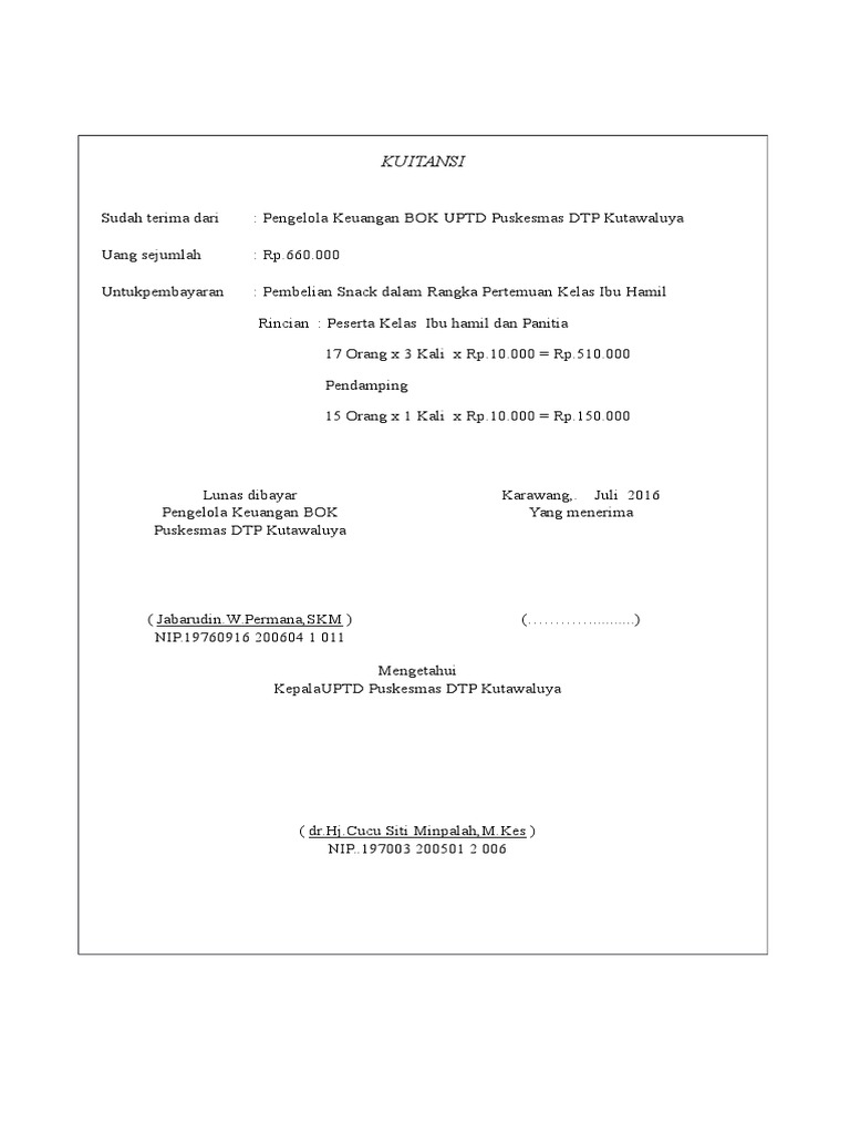 5.kwitansi Snack & Nota Oke | PDF