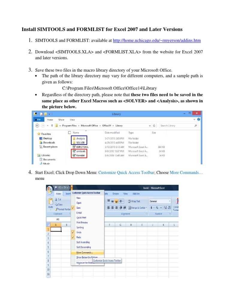 Installing SIMTOOLS and FORMLIST PDF | PDF
