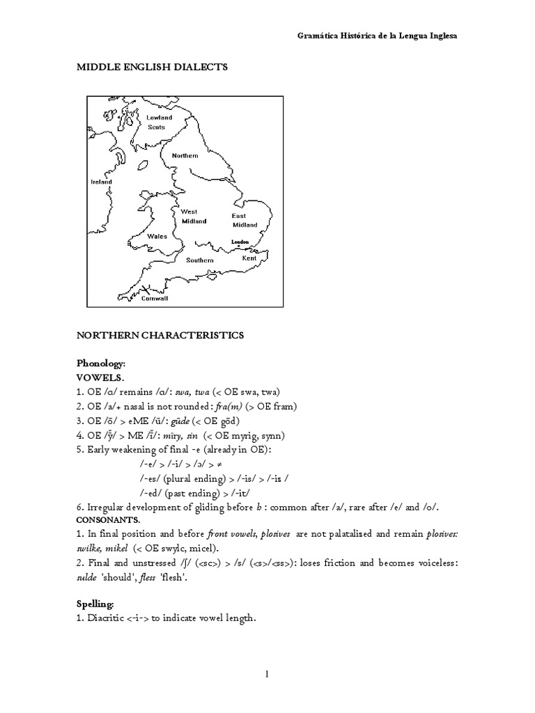 Middle English Dialects | PDF | Grammatical Number | Plural
