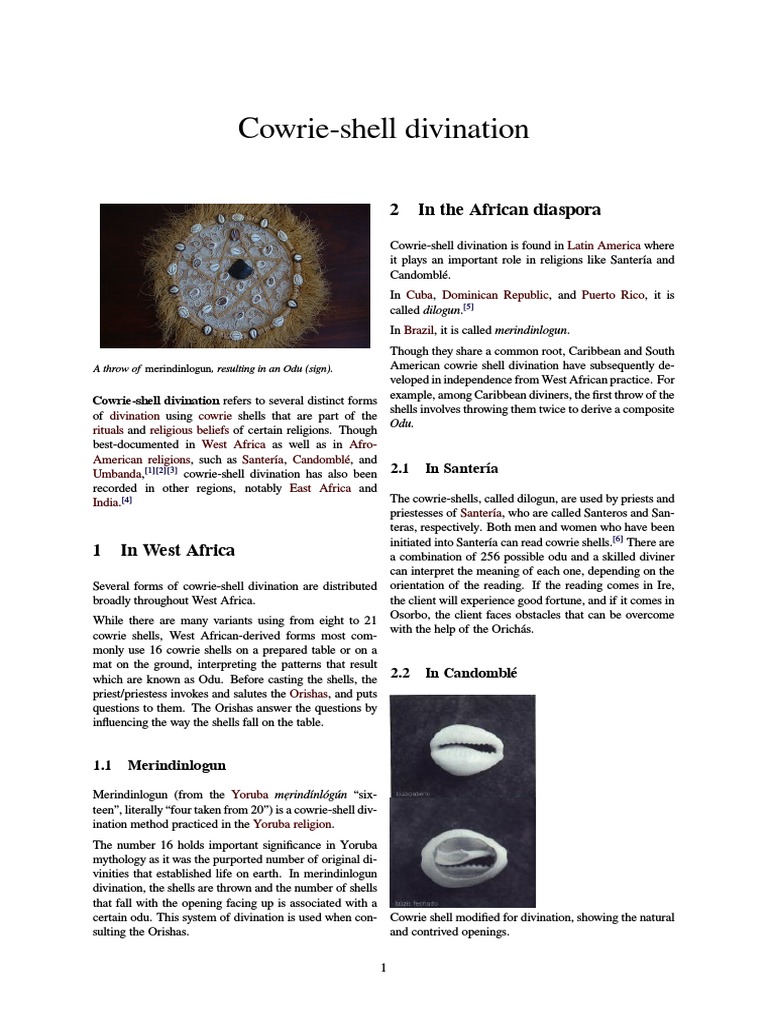 Cowrie Shell Divination | Prediction | Superstitions