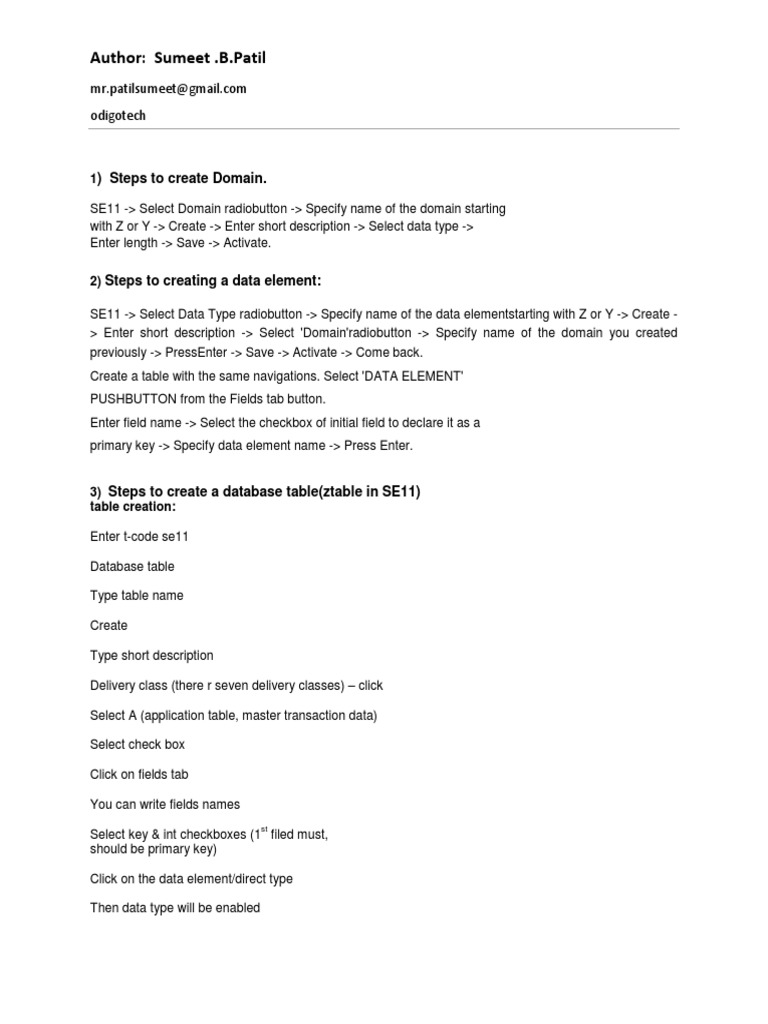 Abap Steps PDF | PDF | Parameter (Computer Programming) | Computer Program