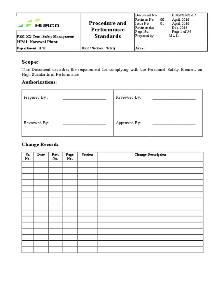 PSM 07 - Procedrues and Performacne Standards Level 2 Document | PDF ...