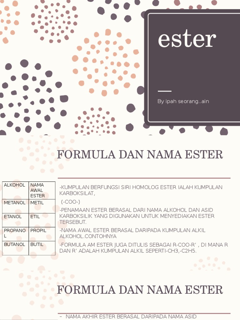 Ester Presentation | PDF