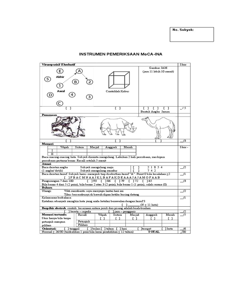 Instrumen Pemeriksaan Moca-Ina