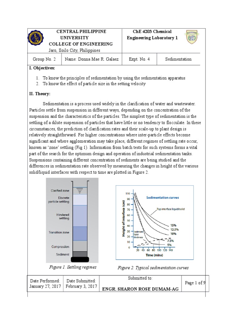 Exp 4 Sedimentation | PDF | Physical Sciences | Chemistry