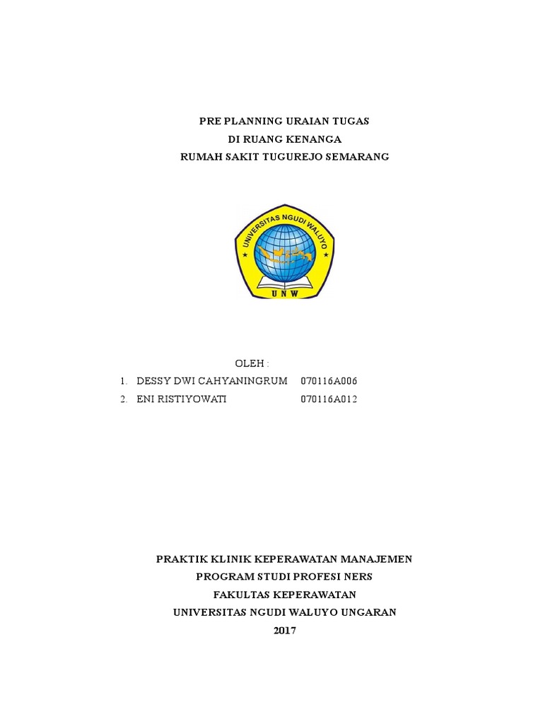 Pre Planning Uraian Tugas Contoh | PDF