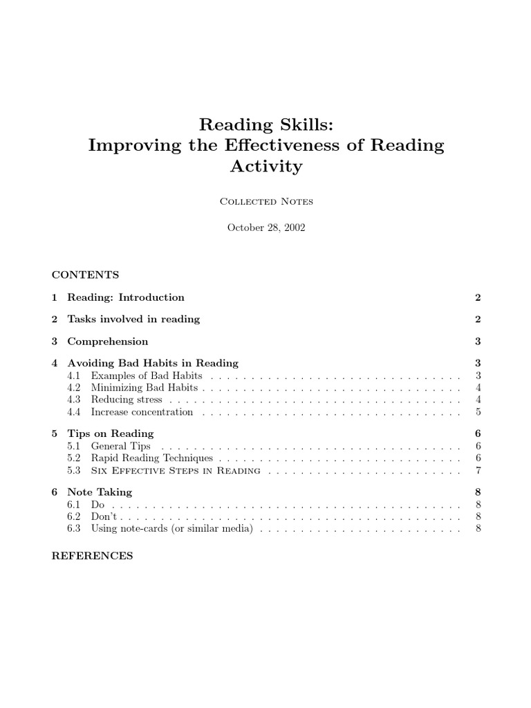 Reading Skills PDF | PDF | Reading (Process) | Reading Comprehension