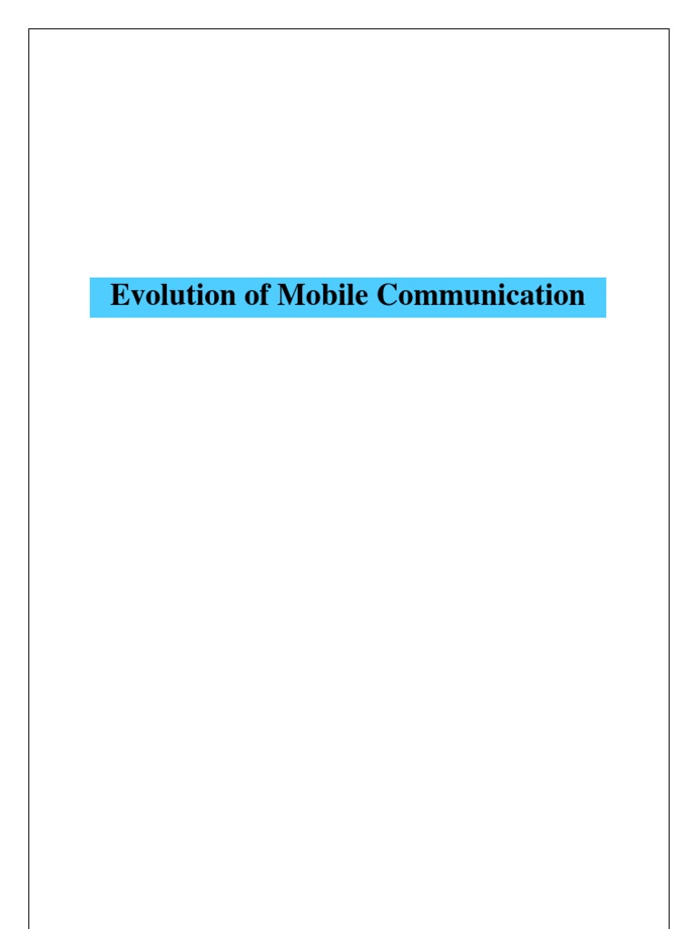 Evolution of Mobile Communication Systems | PDF | High Speed Packet ...