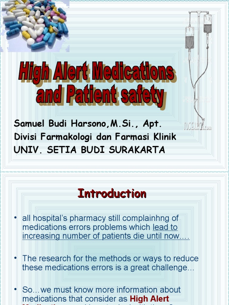 High Alert Medication Safety Protocols | PDF | Intravenous Therapy ...