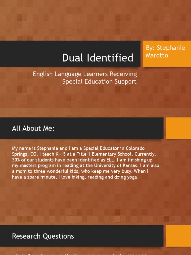 Ell Sped Presentation | PDF | Learning Disability | Special Education