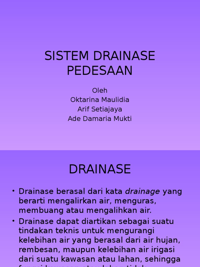 Sistem Drainase Pedesaan | PDF