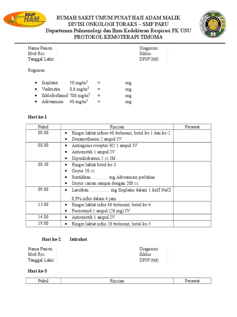 Protokol Kemo Timoma | PDF