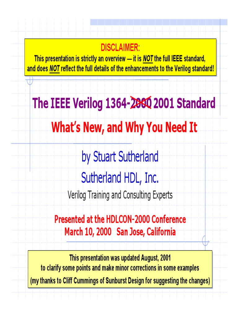 2000 HDLCon Presentation Verilog 2000 | PDF | Array Data Structure | Digital Electronics