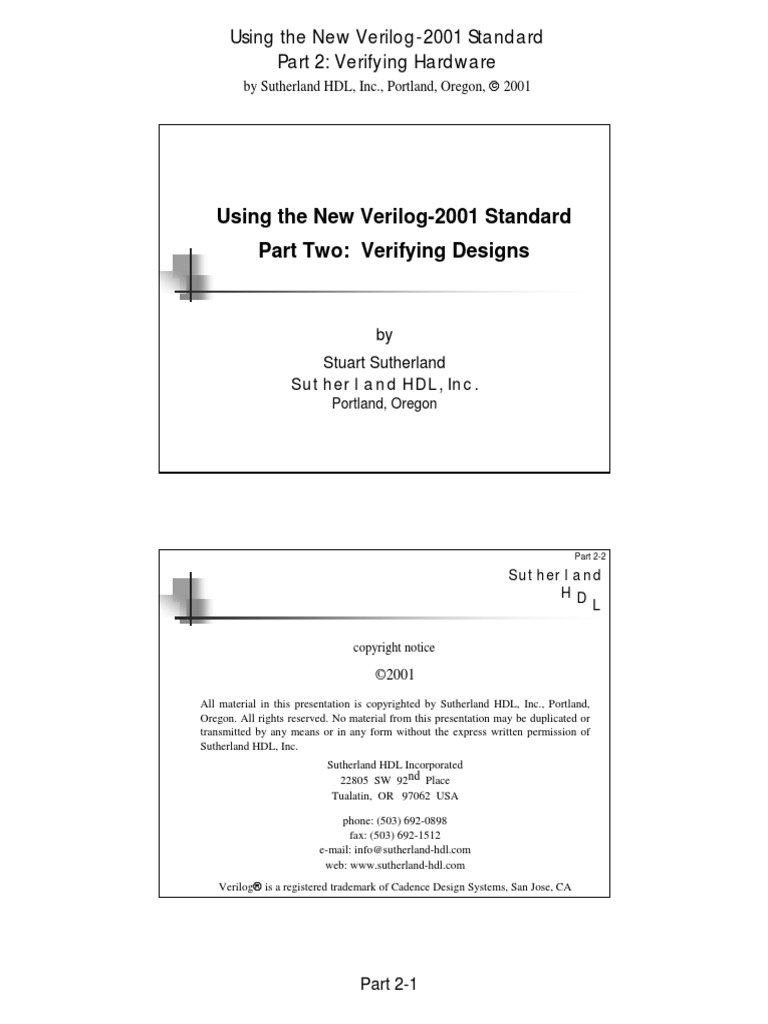 Using The New Verilog-2001 Standard Part Two: Verifying Designs | PDF | Hardware Description ...