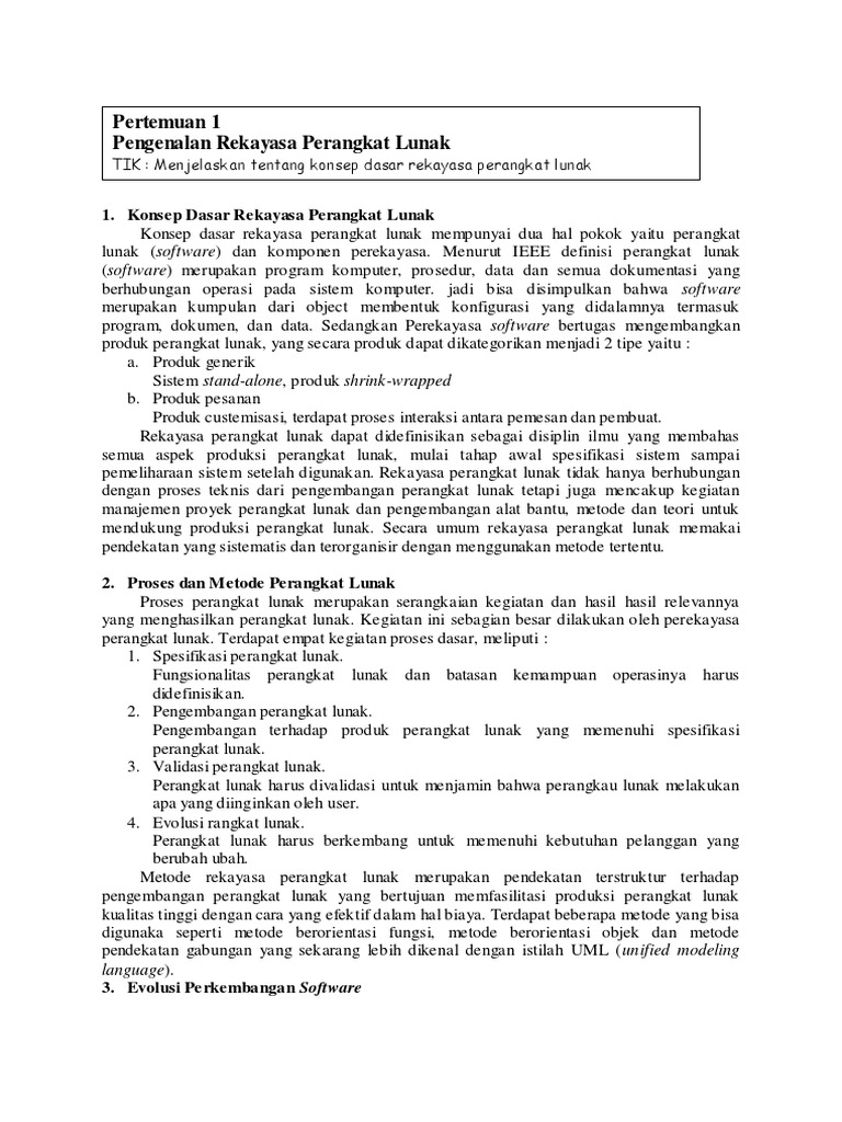 Konsep Dasar Rekayasa Perangkat Lunak PDF | PDF