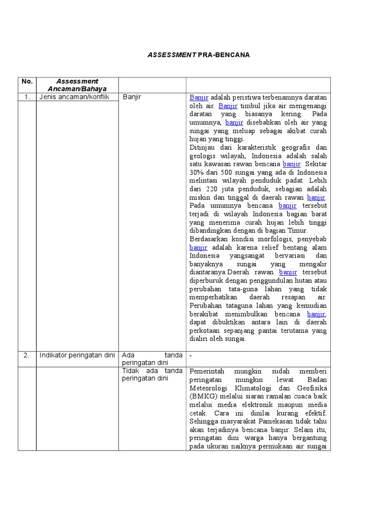 Assessment Pra Bencana | PDF