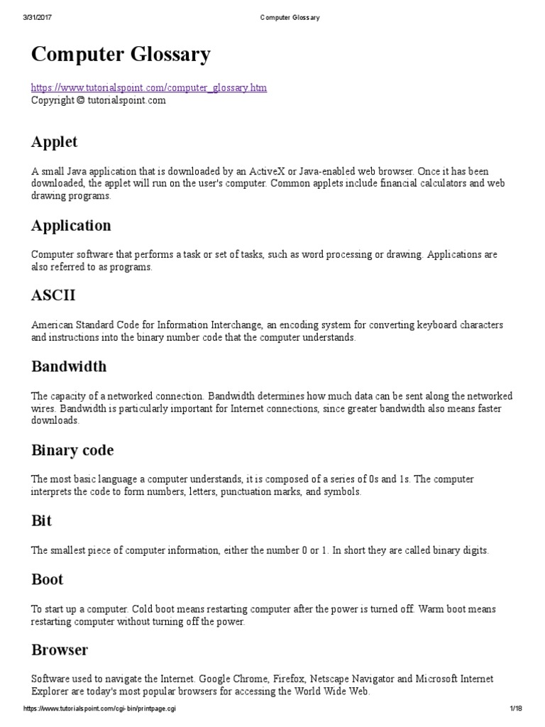 Computer Glossary | PDF | Computer Virus | Hyperlink