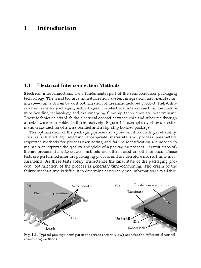 1.1 Electrical Interconnection Methods: Wire Bonds Plastic ...