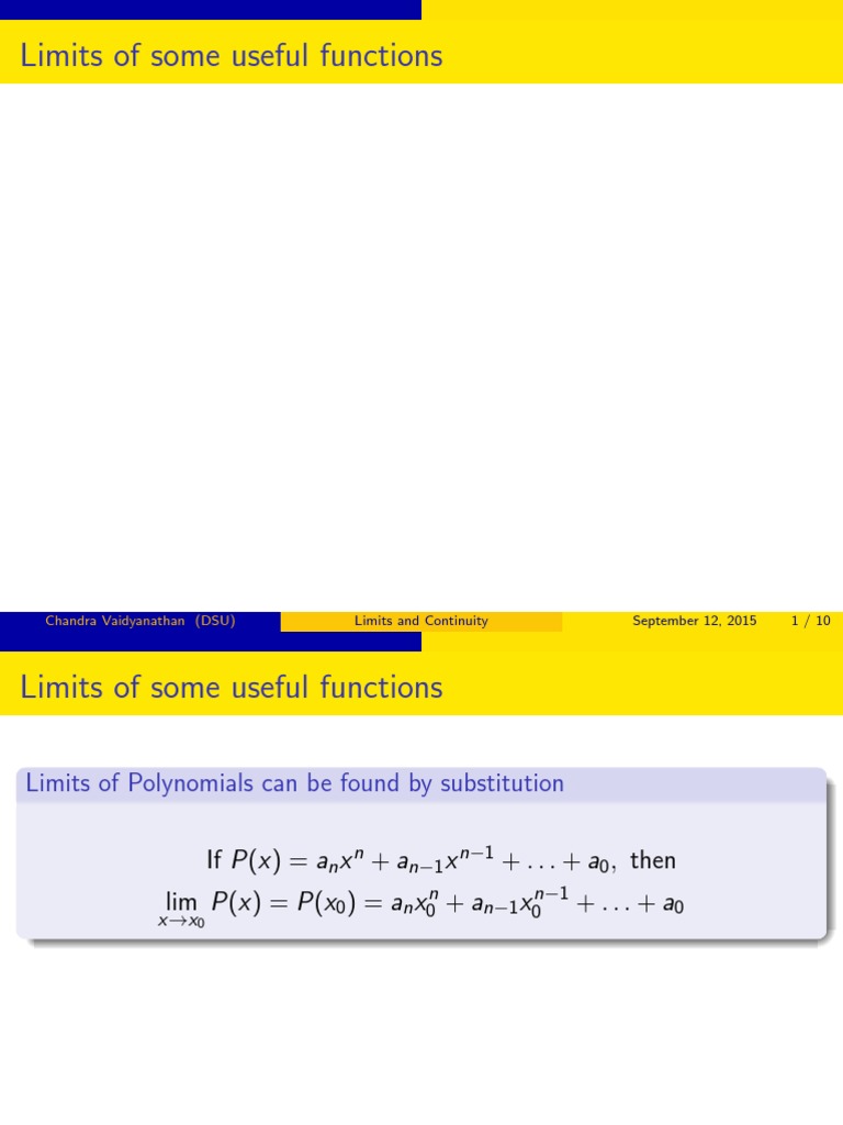 Limits and Continuity II Presentation Slides | PDF | Fraction (Mathematics) | Continuous Function