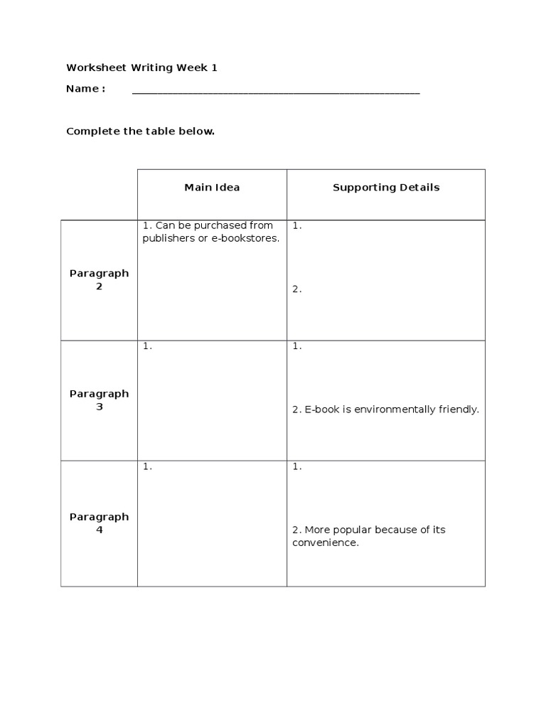 Worksheets Week 1 | PDF