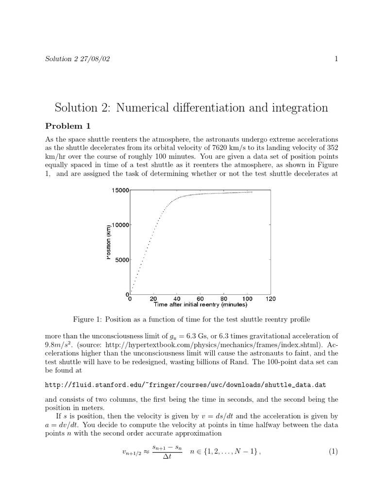 Solution 2: Numerical Differentiation and Integration: Problem 1 | PDF ...