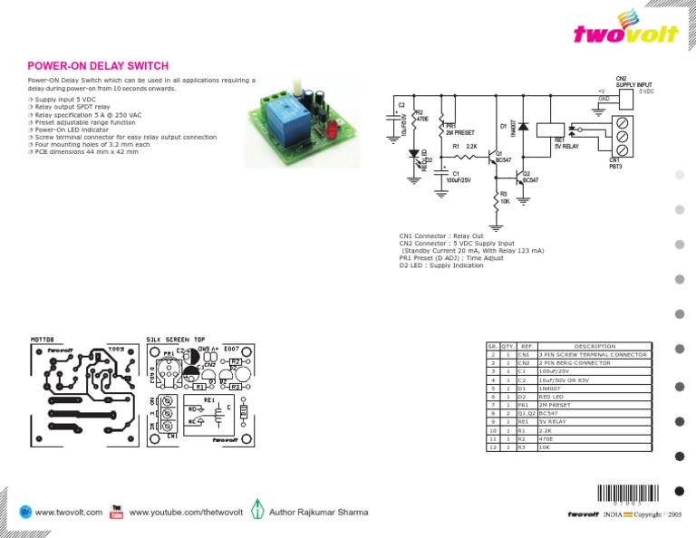 DELAY-ON-TIMER-USING-BC547-TRANSITOR-1.pdf | Relay | Joining